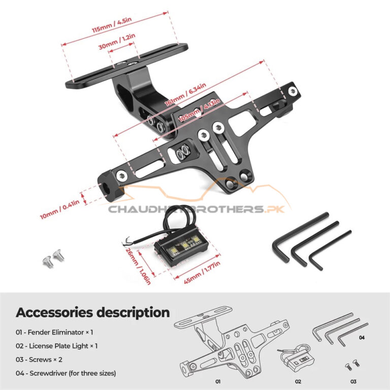 ALUMINIUM TAIL TIDY (NUMBER PLATE MOUNT BRACKET HOLDER ...