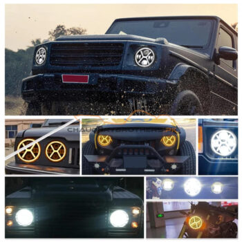 7 INCH X SHAPE HEADLIGHT PANNEL-MOTORCYCLE JEEP FRONT ROUND LIGHT (HP7 ...