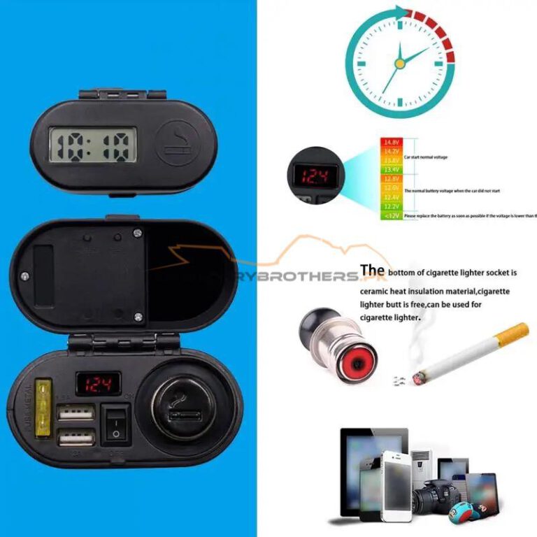 CIGARETTE LIGHTER CHARGER WITH DUAL USB PORT & VOLTMETER-CLOCK ...
