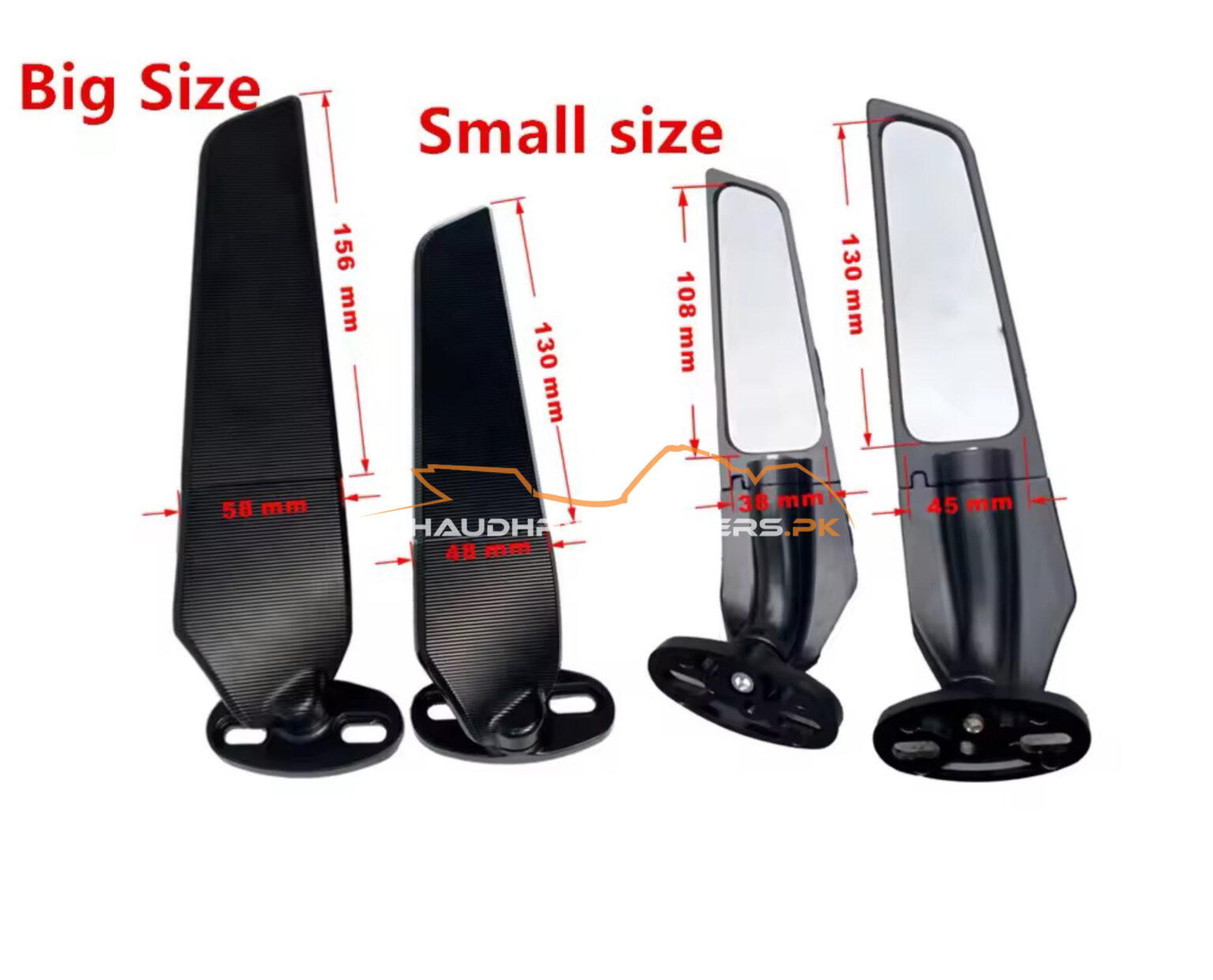 WIND WINGS LED FAIRING SIDE VIEW MIRRORS-SMALL SIZE (SM-10 ...
