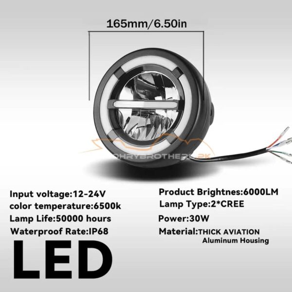 6.5 INCH CENTER LINE HEADLIGHT LAMP (NEW DESIGN) – chaudhrybrothers.pk