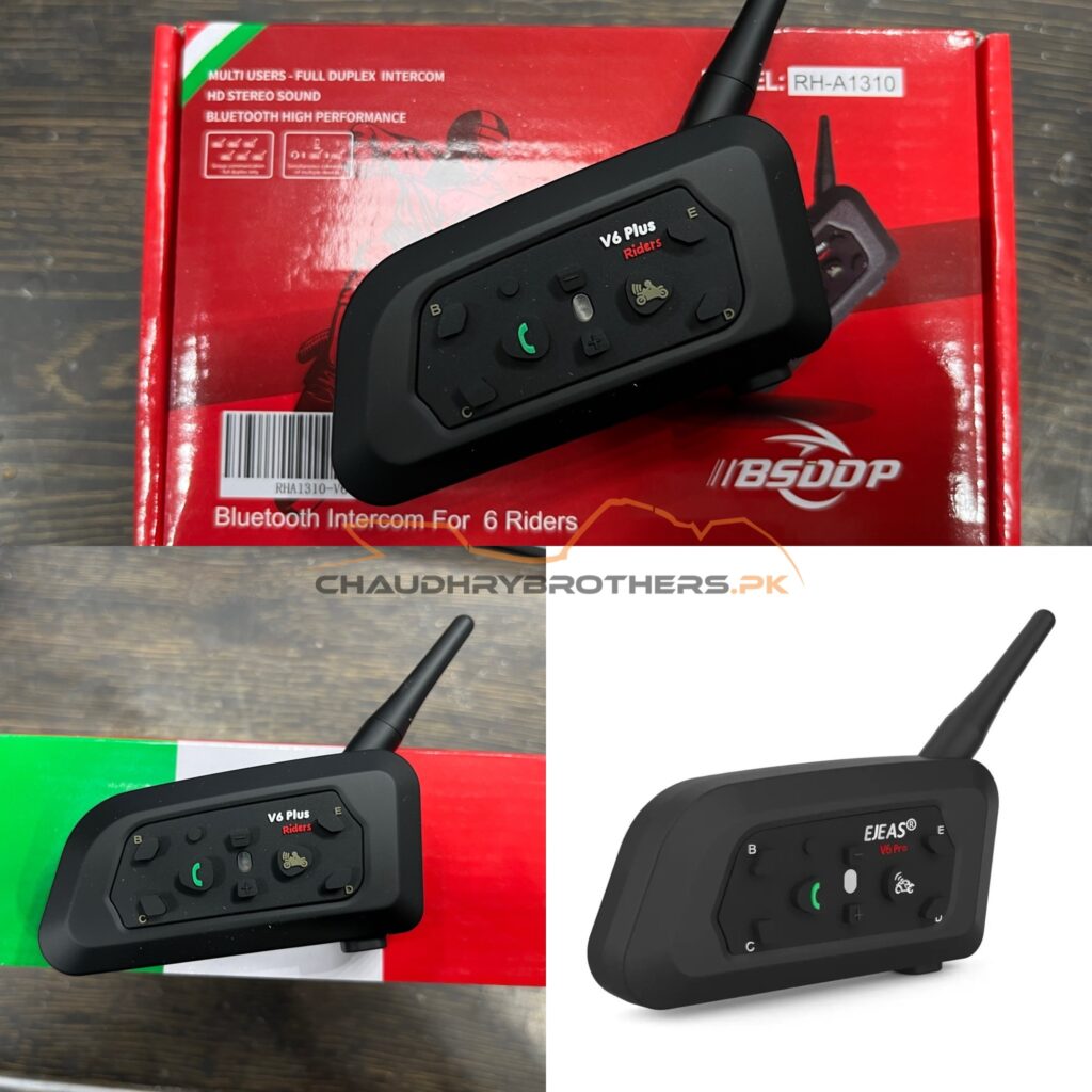 V6 PLUS HELMET BLUETOOTH INTERCOM DEVICE FOR 6 RIDERS – chaudhrybrothers.pk