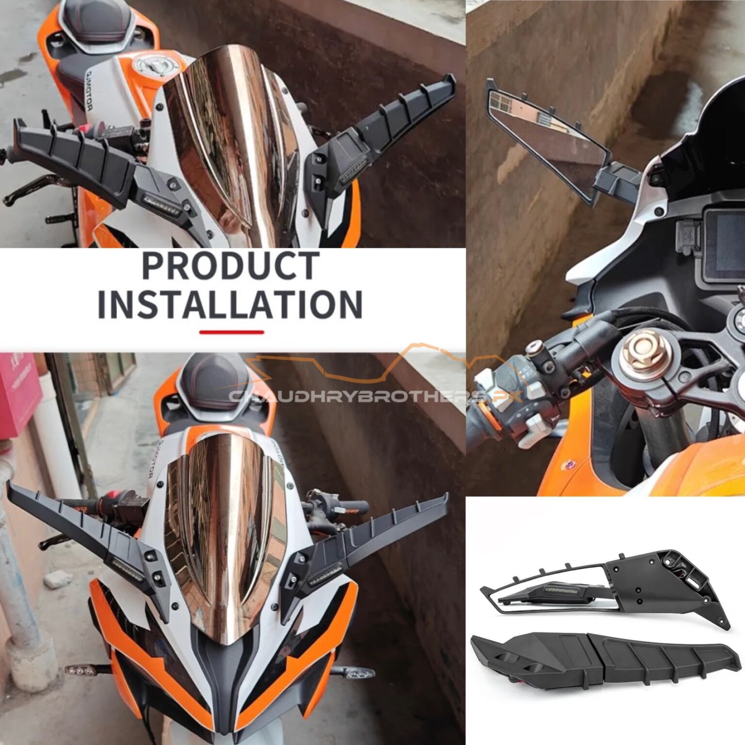 SHARK SHAPE WIND WINGS LED FAIRING MIRRORS (SM-04) – chaudhrybrothers.pk