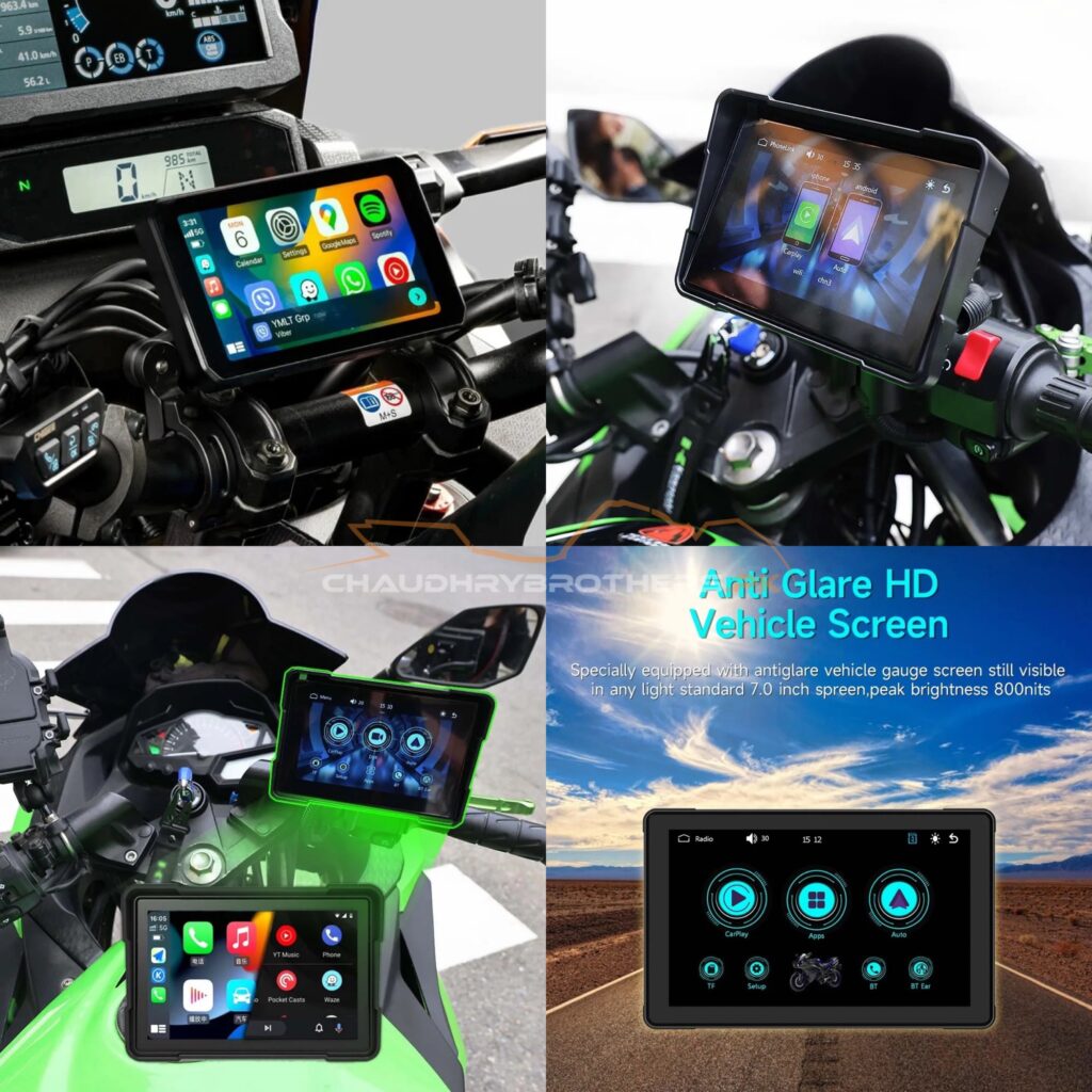 5 INCH MOTORCYCLE MULTIFUNCTIONAL WIRELESS DISPLAY SCREEN WITH DUAL CAM ...