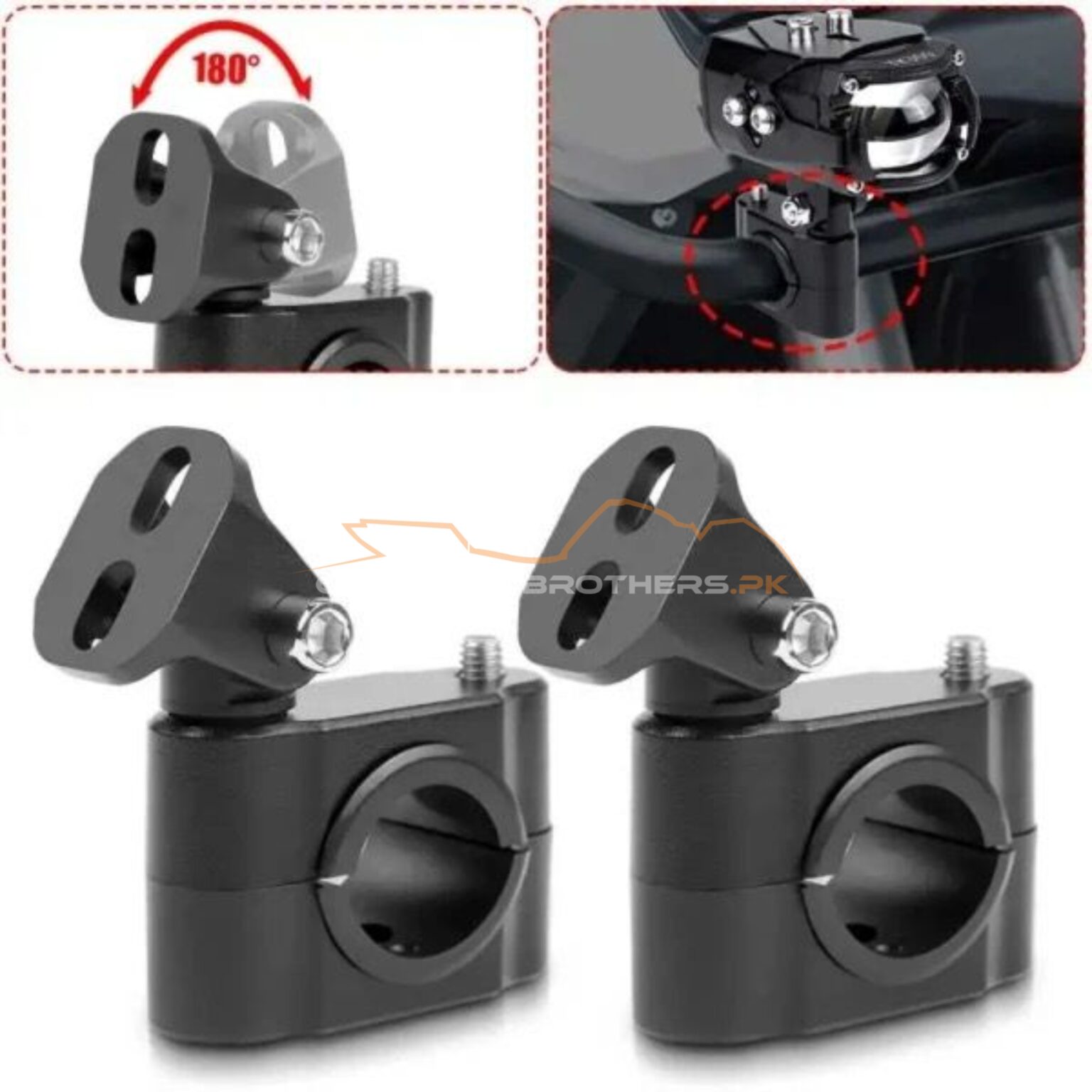 ALUMINIUM MOUNT BRACKET 360 ADJUSTABLE CLAMP FOR AUXILIARY LIGHTS ...