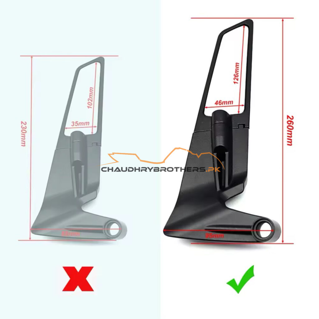 WIND WINGS LED SIDE VIEW MIRRORS-LARGE SIZE (SM-24) – chaudhrybrothers.pk