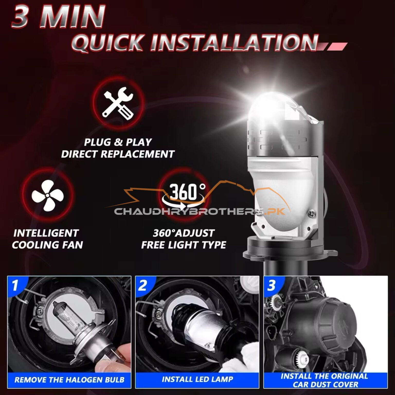 H4 LED MINI LENES PROJECTOR (HP-05) – chaudhrybrothers.pk